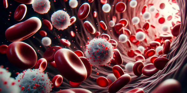 Zoom sur les globules rouges et blancs