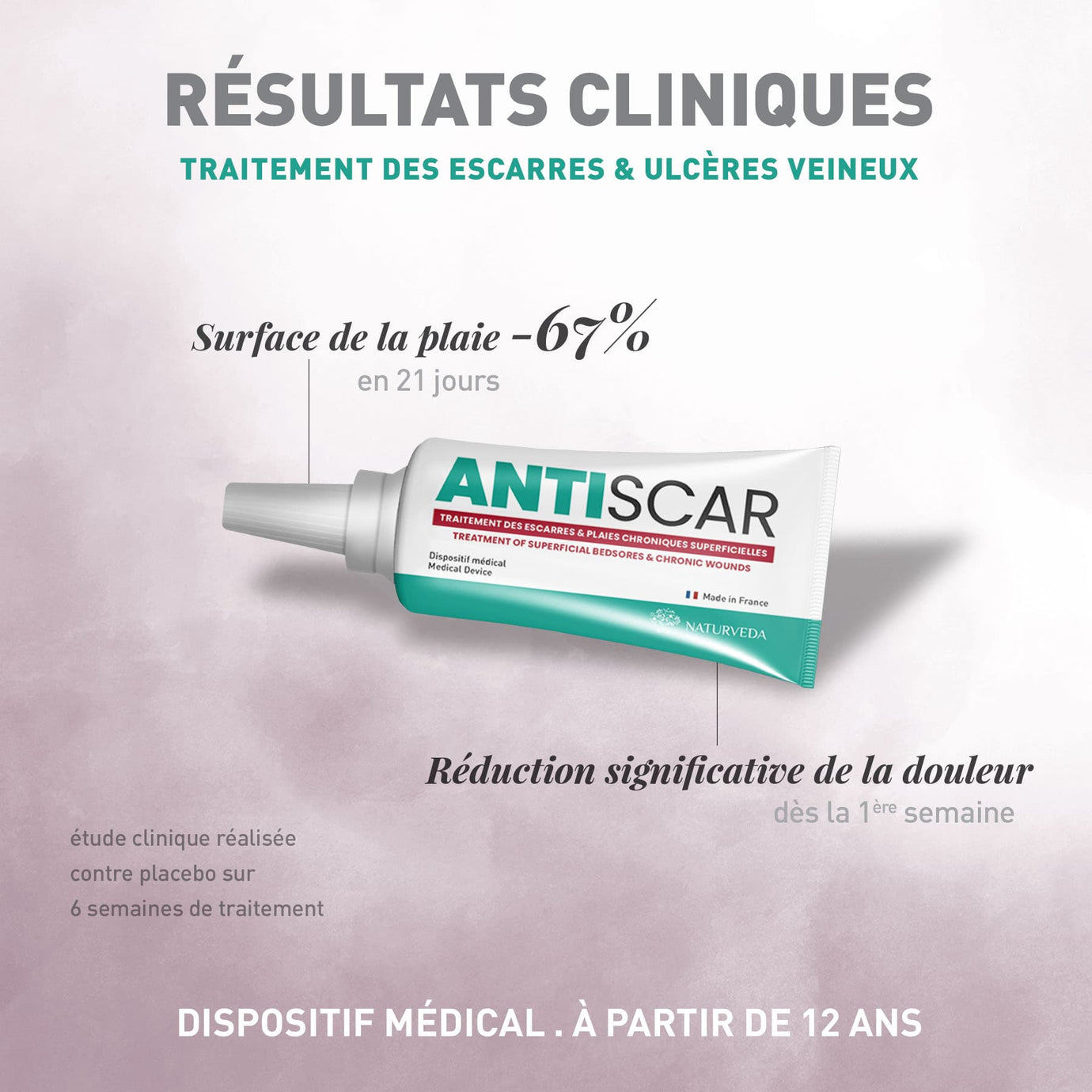 Crème Anti Escarre : ANTISCAR cicatrisation des plaies